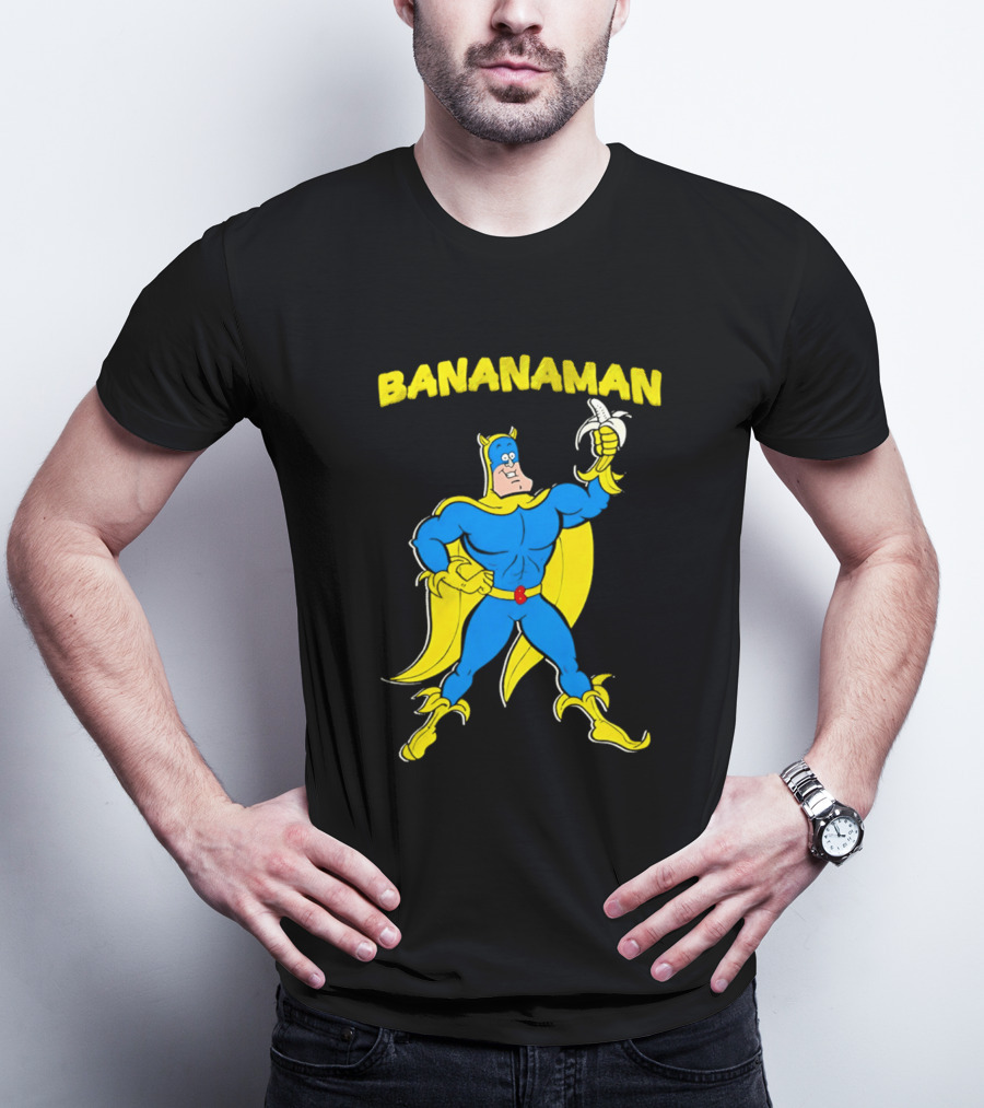 Bananaman Cartoon Superhero With Banana T-Shirt