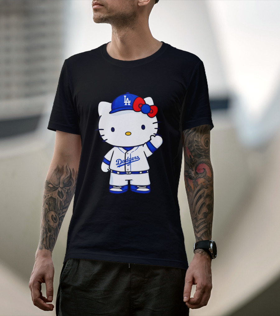 Hello Kitty Los Angeles Dodgers MLB Baseball Collaboration Fan T-Shirt