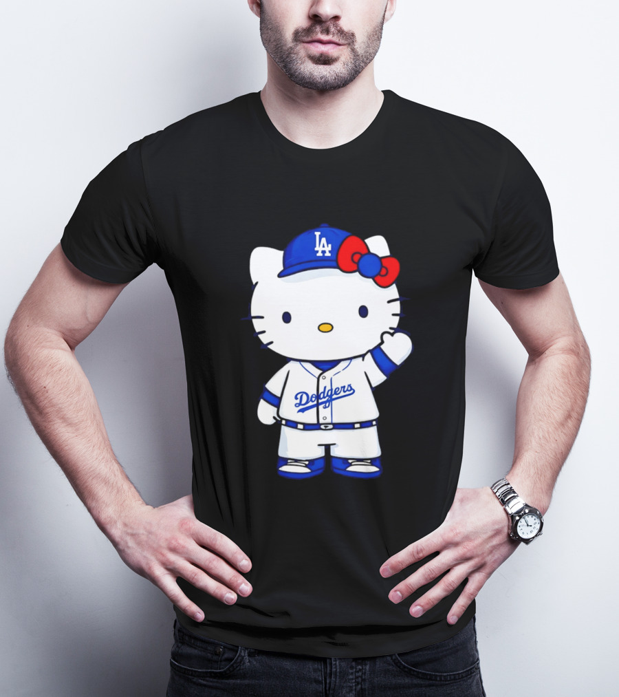 Hello Kitty Los Angeles Dodgers MLB Baseball Collaboration Fan T-Shirt