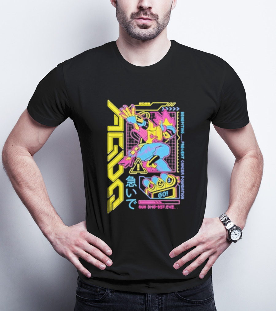 The Yetee AGDQ 26 Neon Anime Mech Retro Japanese T-Shirt