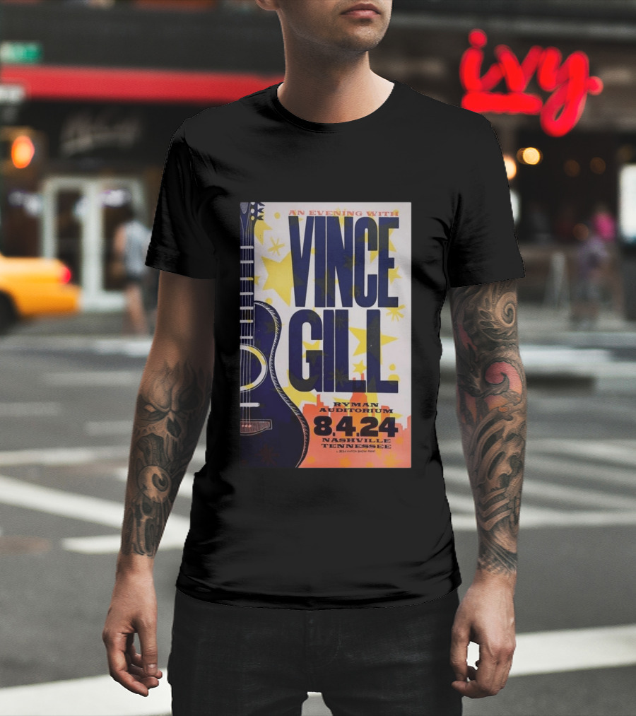 An Evening With Vince Gill Ryman Auditorium 8.4.24 Nashville Tennessee T-Shirt