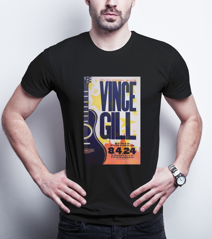 An Evening With Vince Gill Ryman Auditorium 8.4.24 Nashville Tennessee T-Shirt