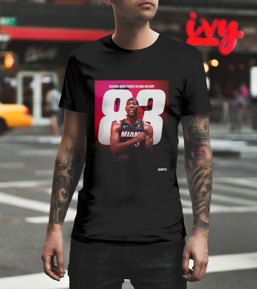 Bam Adebayo 83 Second Most Points NBA History Miami ESPN T-Shirt