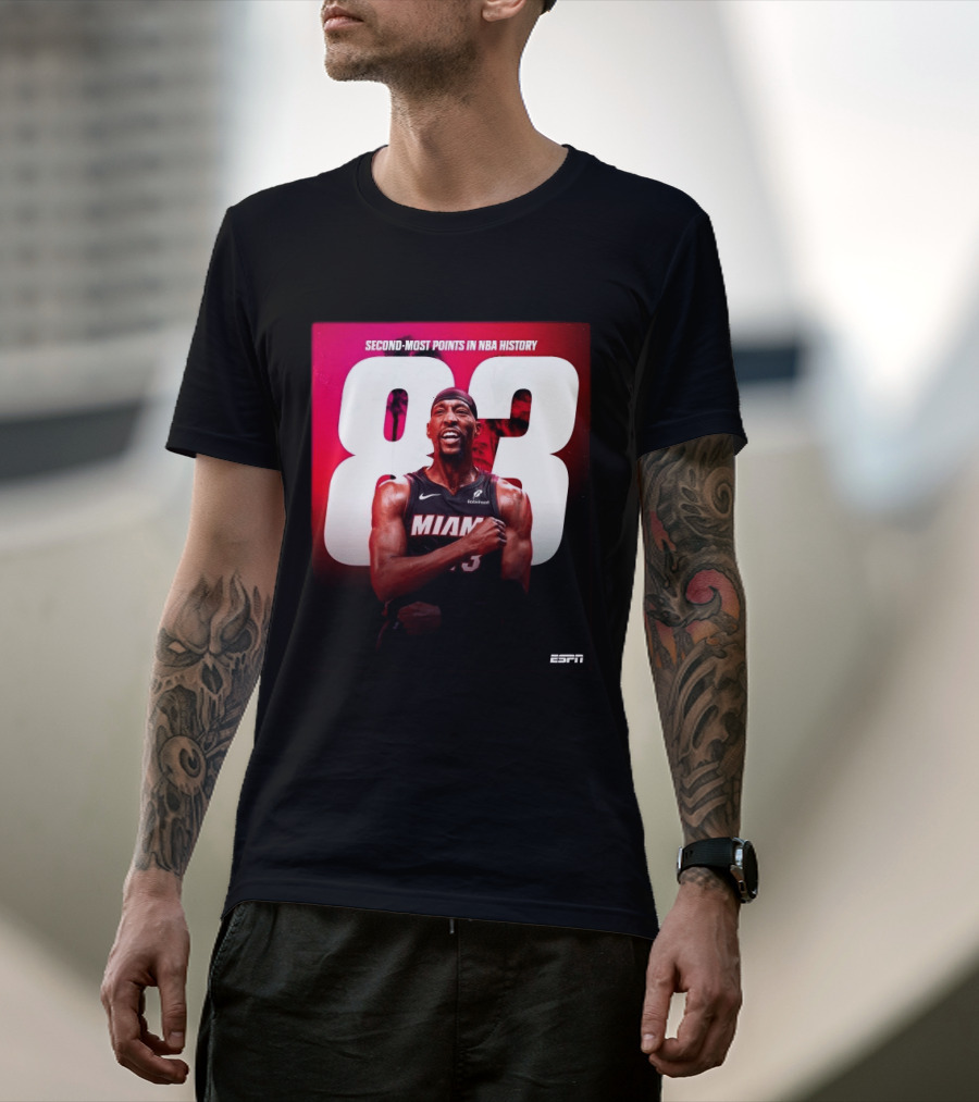 Bam Adebayo 83 Second Most Points NBA History Miami ESPN T-Shirt