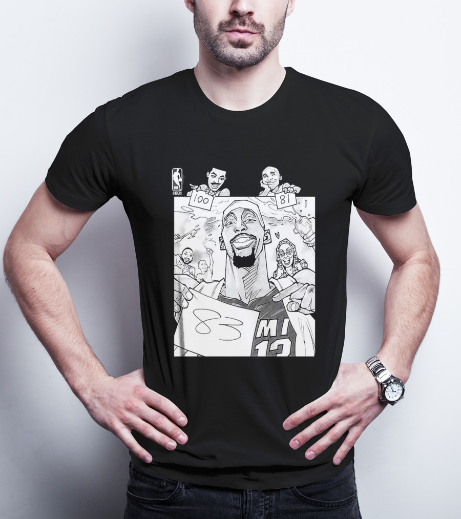 Bam Adebayo 83 Points Wilt Bam Kobe 2nd Highest Scoring Game NBA History Cartoon Miami 13 T-Shirt