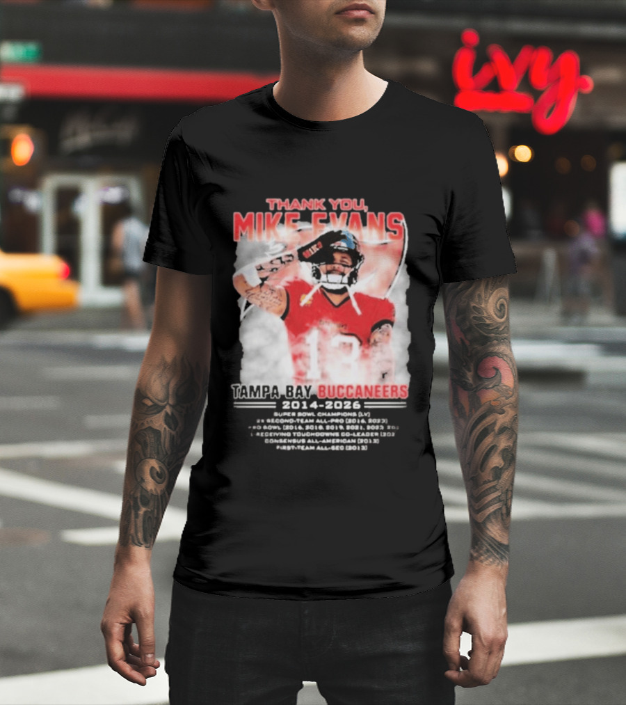 Mike Evans 13 Tampa Bay Buccaneers Thank You 2014 2026 T-Shirt