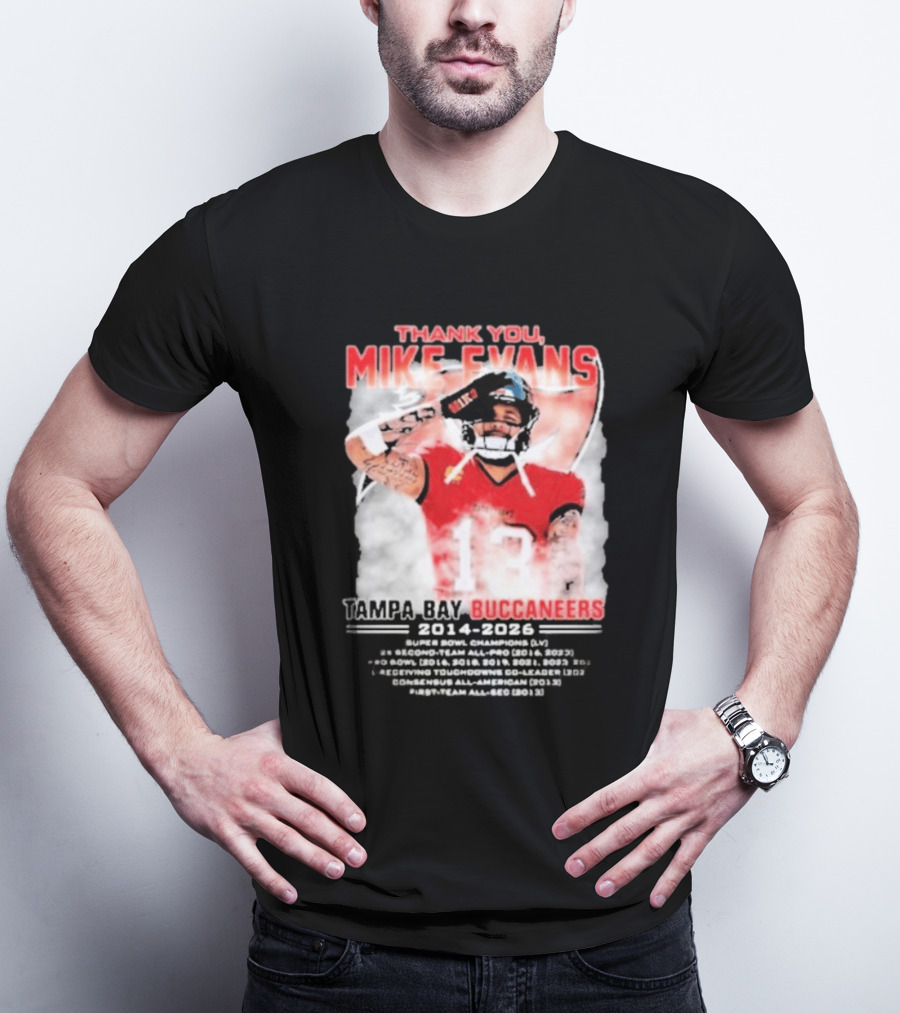 Mike Evans 13 Tampa Bay Buccaneers Thank You 2014 2026 T-Shirt