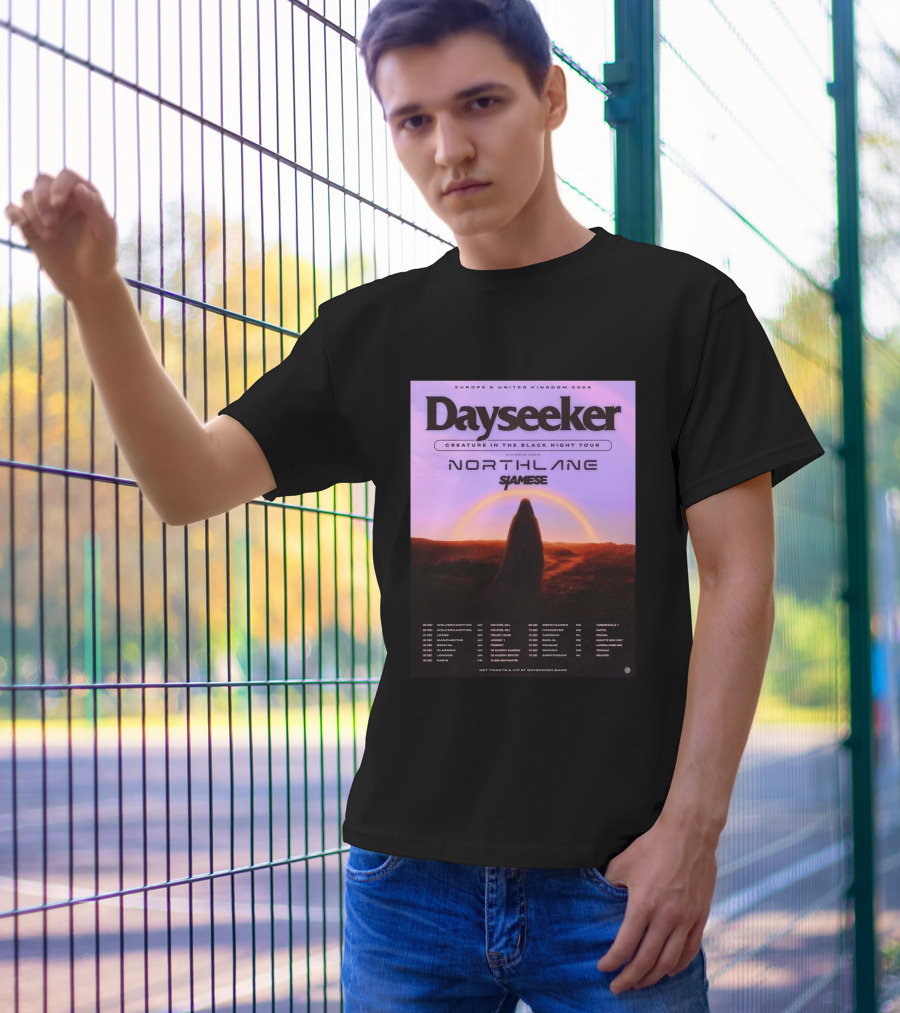 Dayseeker Europe UK 2026 Creature In The Black Night Tour With Northlane And Siamese T-Shirt