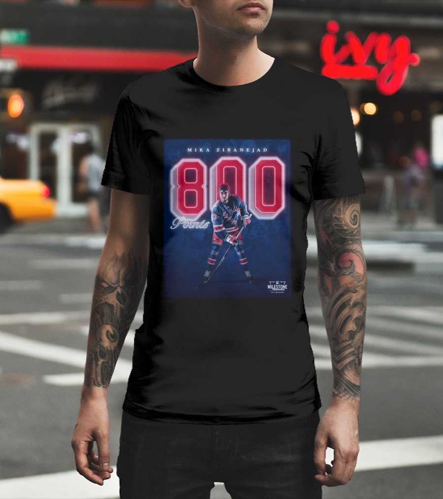 Mika Zibanejad 800 Points New York Rangers Milestone Moment T-Shirt