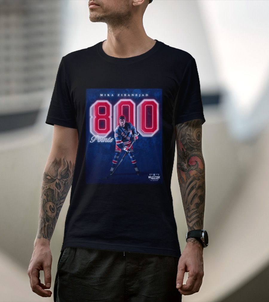 Mika Zibanejad 800 Points New York Rangers Milestone Moment T-Shirt