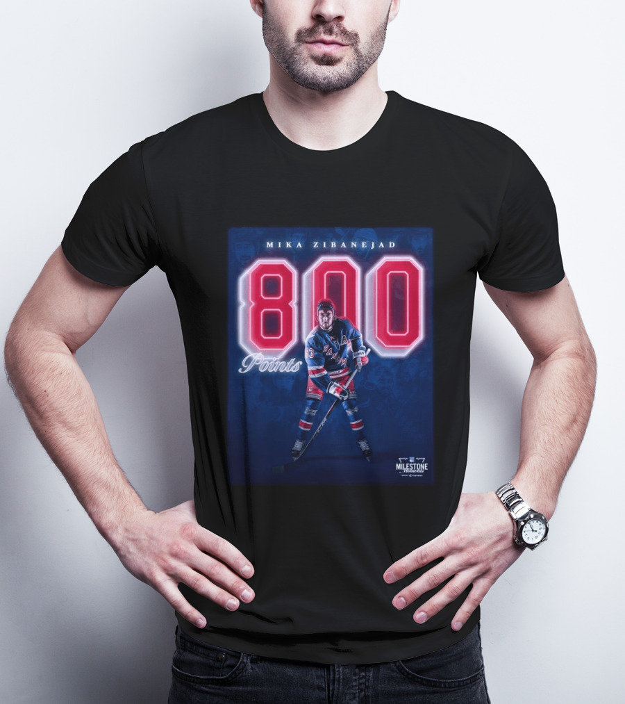 Mika Zibanejad 800 Points New York Rangers Milestone Moment T-Shirt