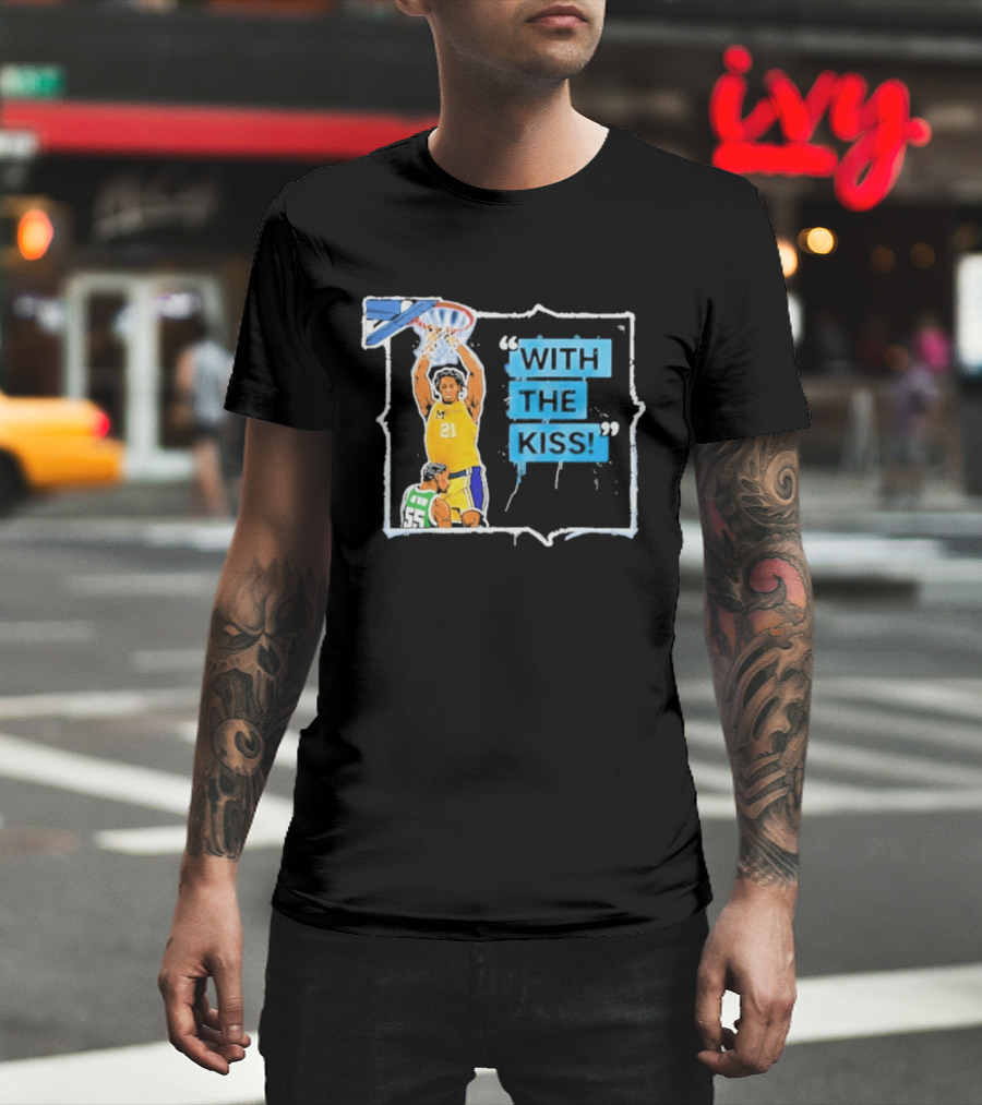 Morez Johnson Jr. 21 Dunking Action With The Kiss T-Shirt