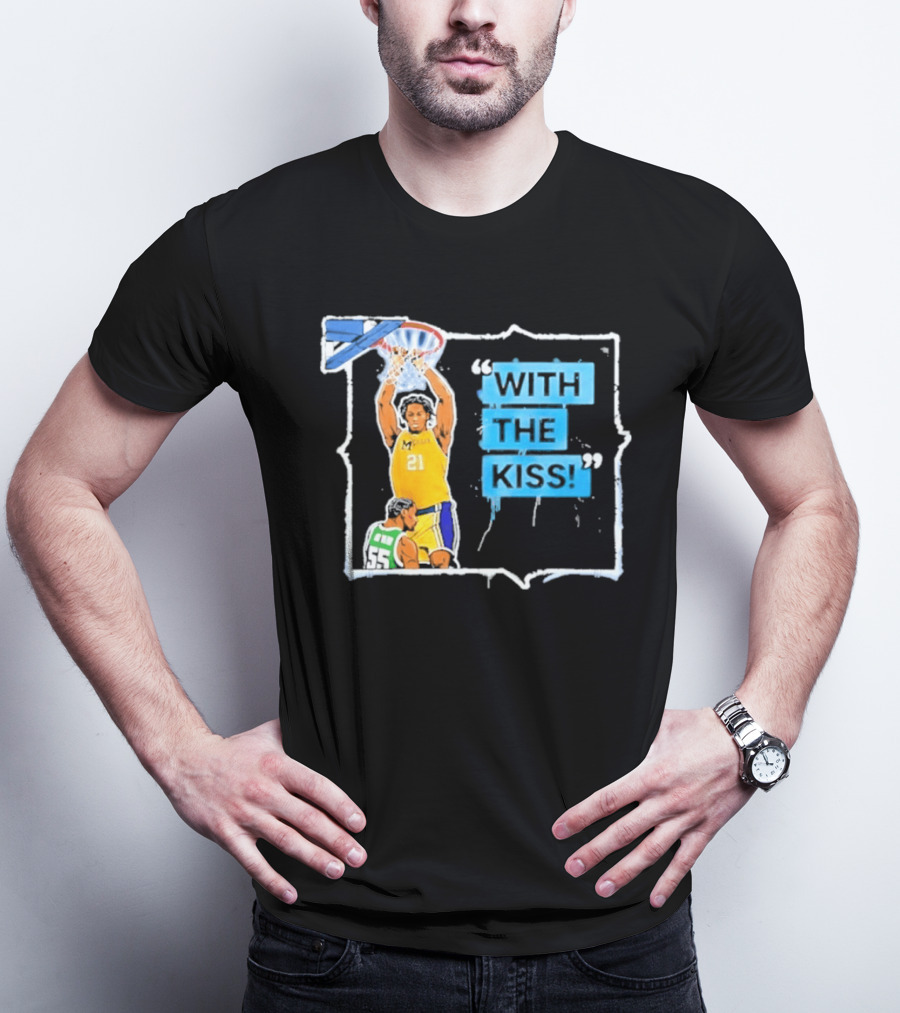 Morez Johnson Jr. 21 Dunking Action With The Kiss T-Shirt