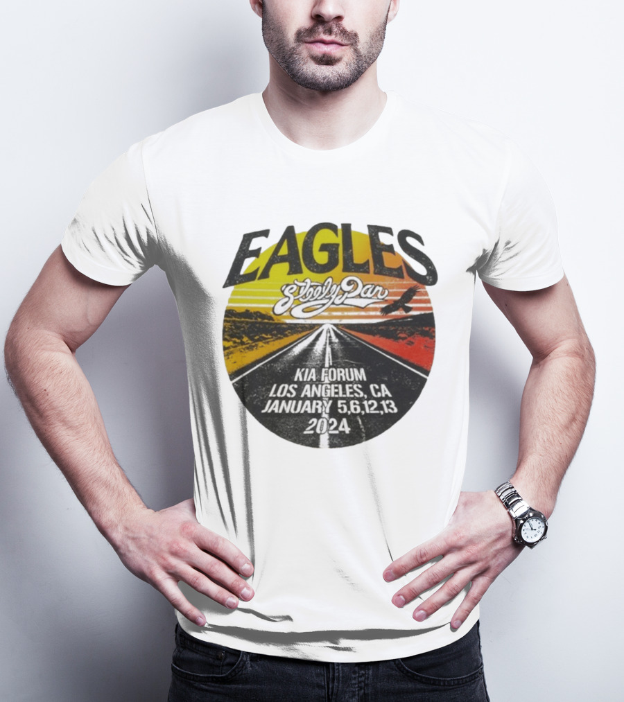 Eagles Steely Dan Kia Forum Los Angeles January 2024 Tour T-Shirt