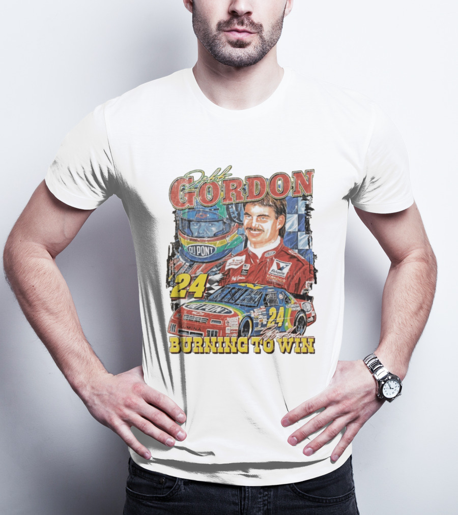 Jeff Gordon Dupont Racing 24 Burning To Win T-Shirt