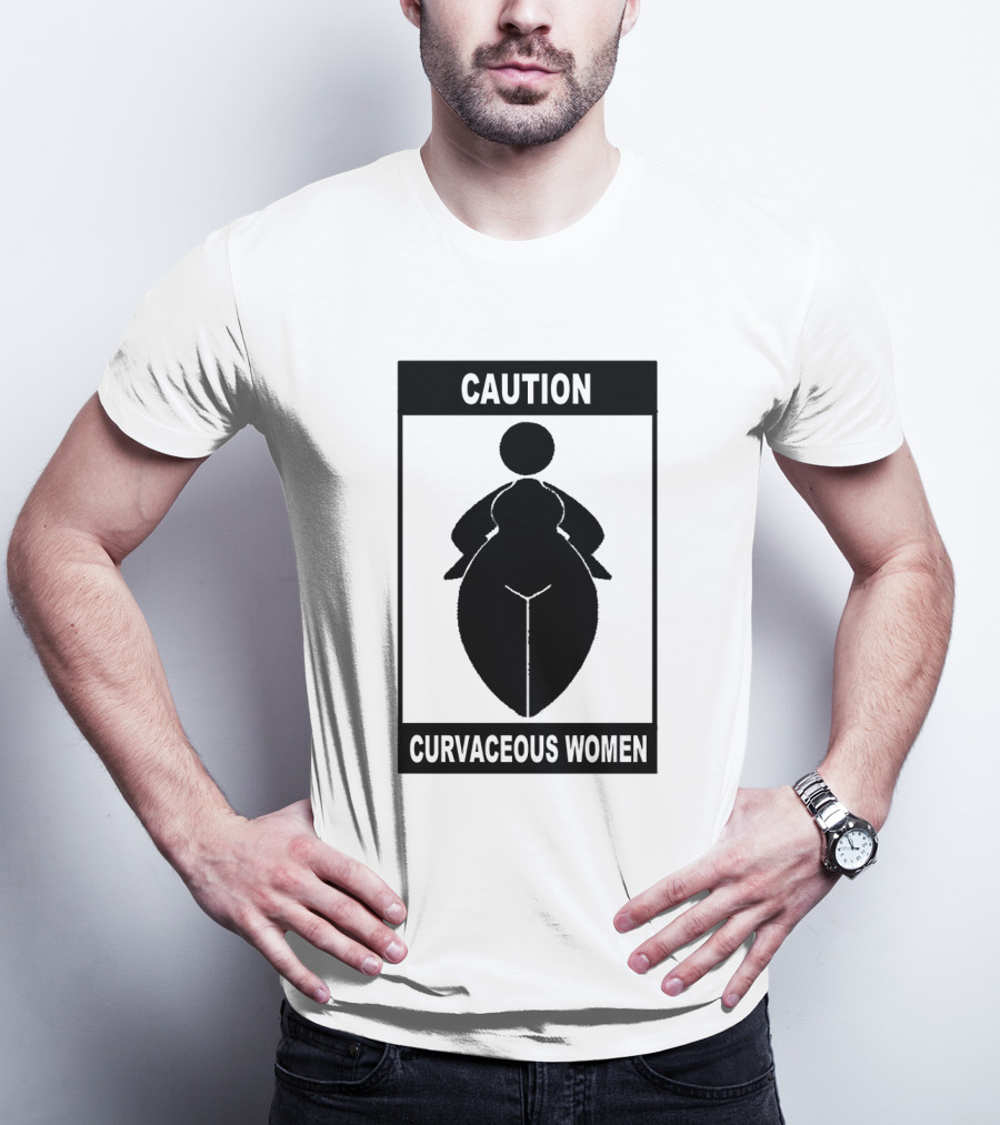 Caution Curvaceous Women Silhouette Warning T-Shirt