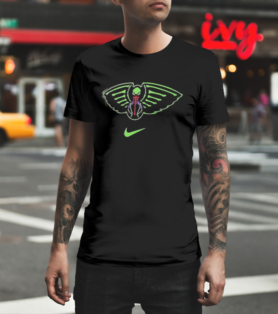 New Orleans Pelicans Nike 2025 2026 NBA City Edition Neon Wings T-Shirt