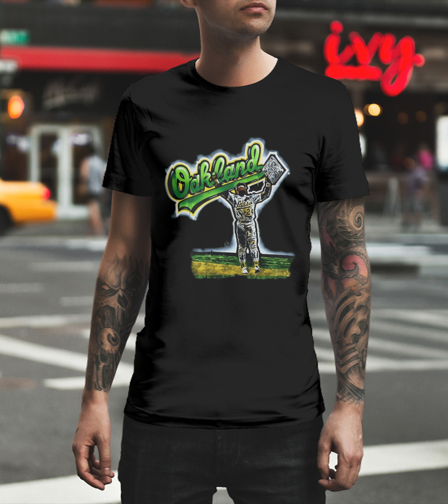 Oakland Athletics Rickey Henderson Celebration T-Shirt