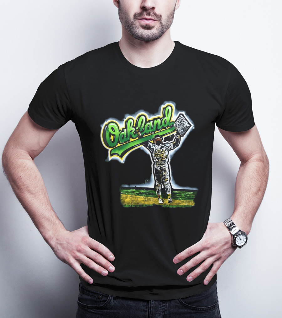 Oakland Athletics Rickey Henderson Celebration T-Shirt