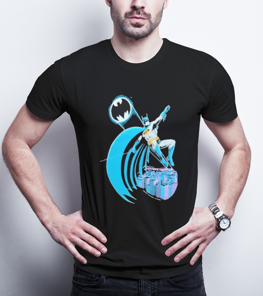 Wyco 1988 Batman DC Comics Retro Hero Gotham City Scene T-Shirt