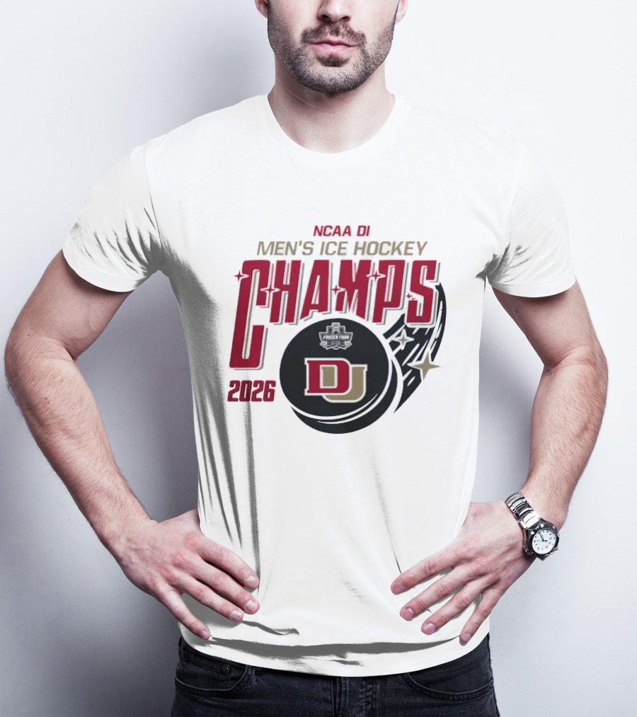 NCAA DI Men's Ice Hockey Champs 2026 DJ Denver Pioneers T-Shirt