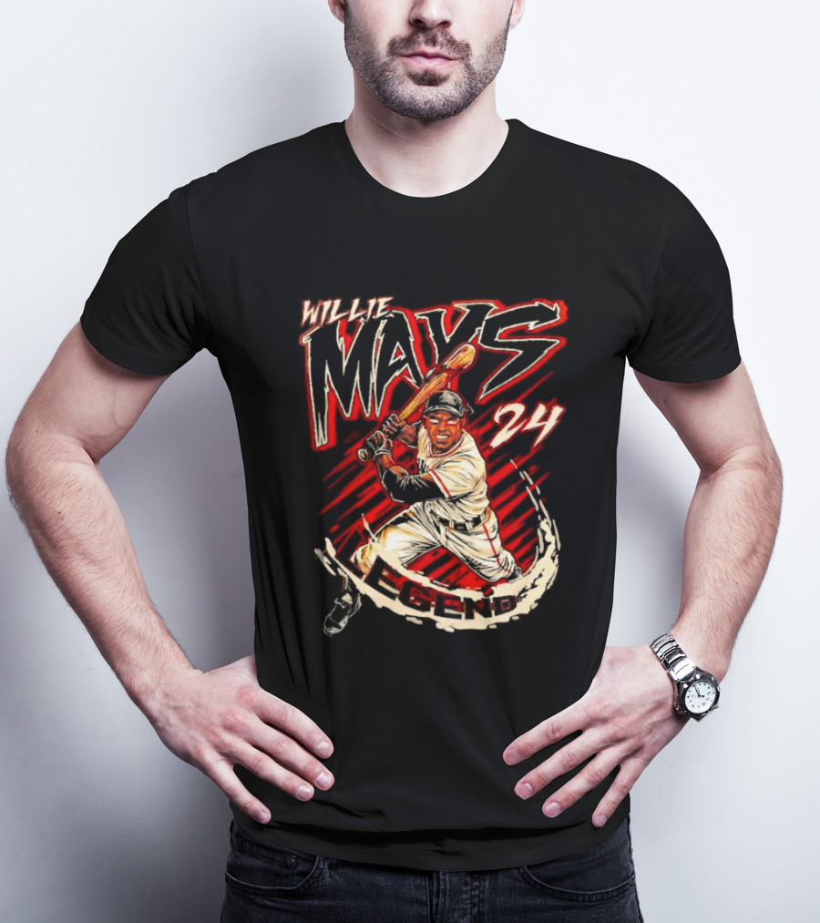 Willie Mays 24 San Francisco Giants Planet Euphoria Player Baseball T-Shirt