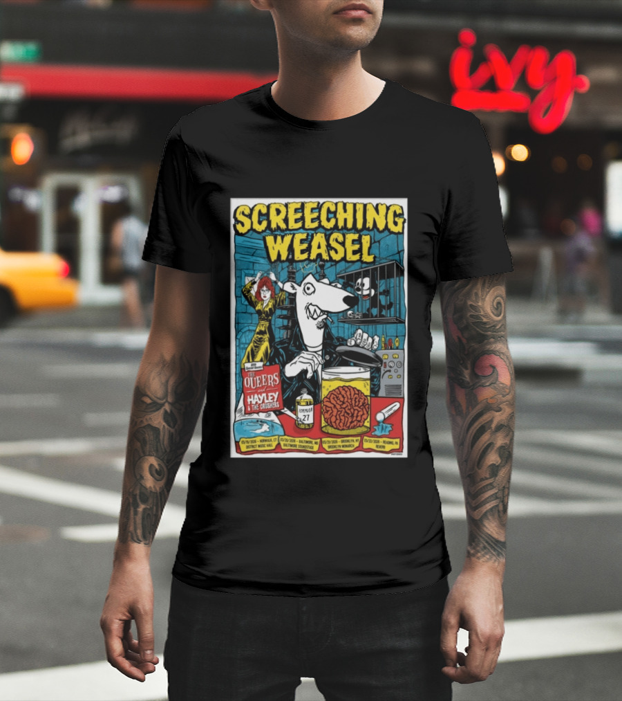 Screeching Weasel Show March 19 2026 District Music Hall With The Queers And Hayley And The Crushers T-Shirt
