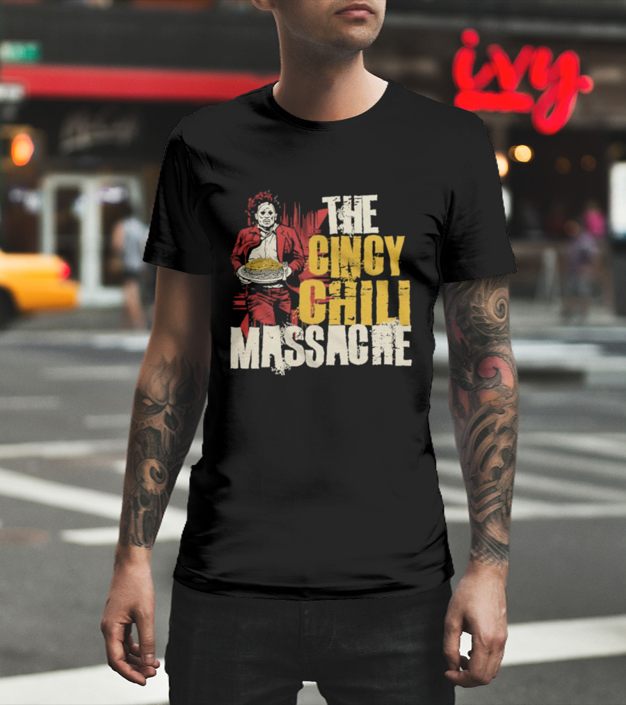 The Cincy Chili Massacre Horror Theme Cincinnati Food T-Shirt