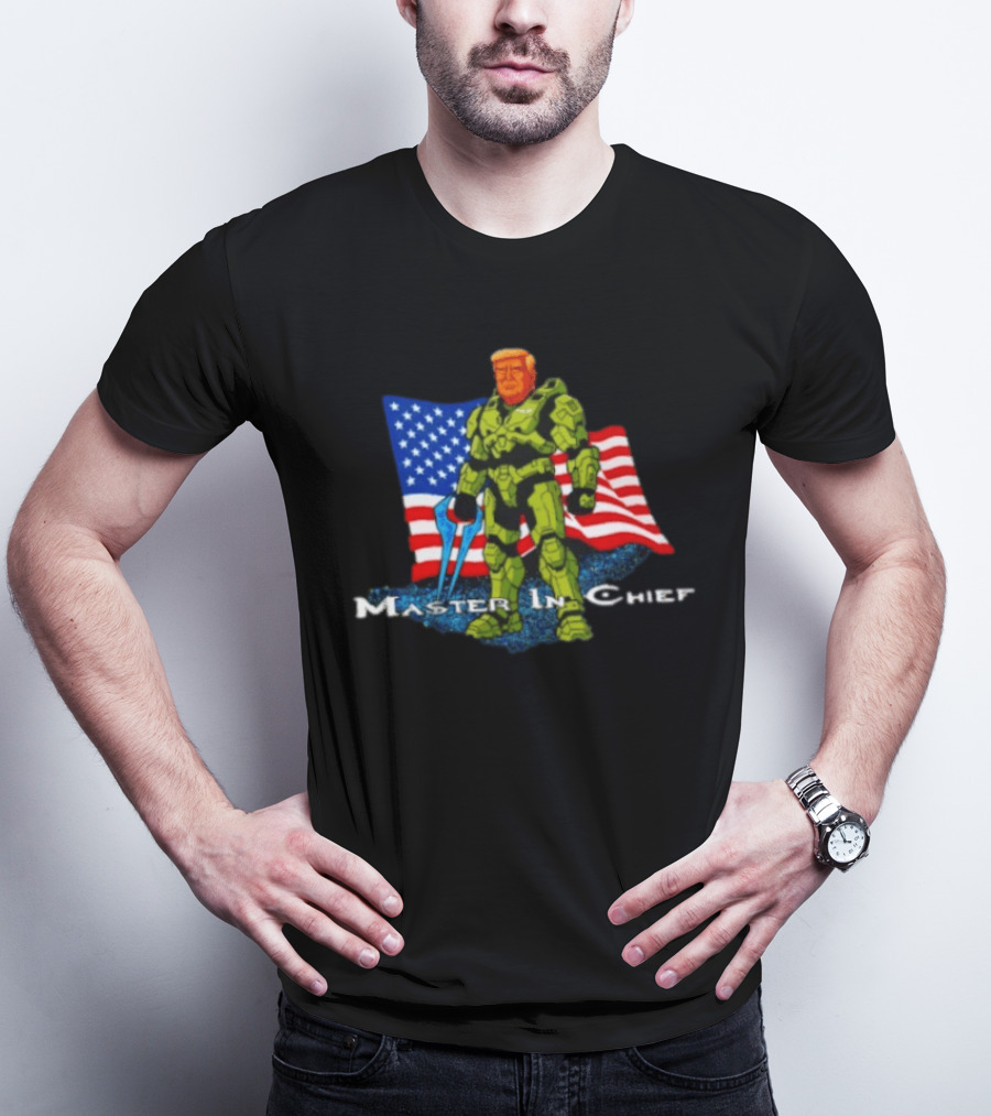 Donald Trump Master In Chief American Flag Spartan Suit T-Shirt