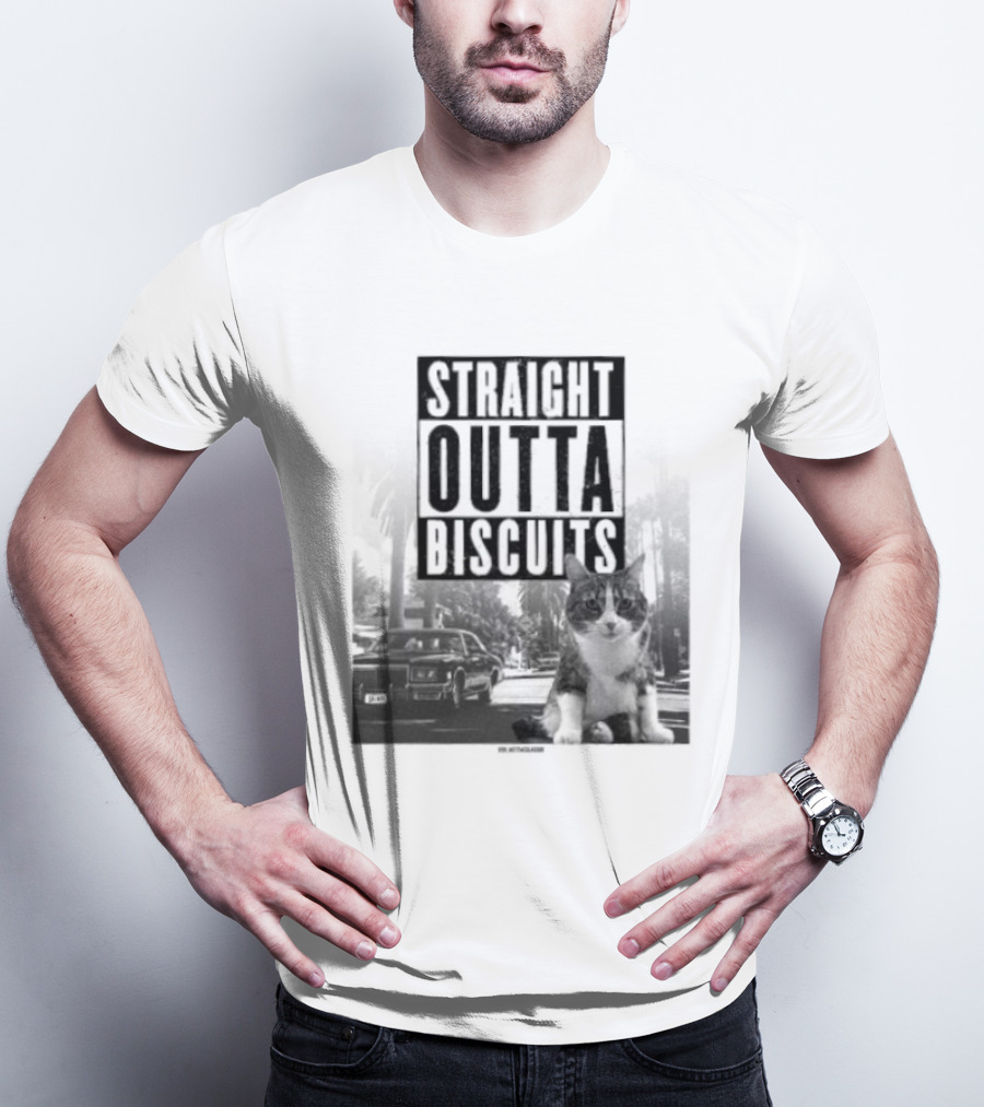 Straight Outta Biscuits Dr. Matt McGlasson Cat Humor T-Shirt