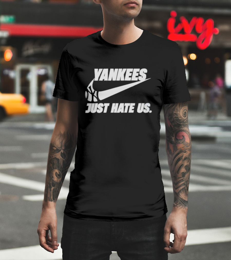 Yankees Just Hate Us Sneaker Swoosh T-Shirt