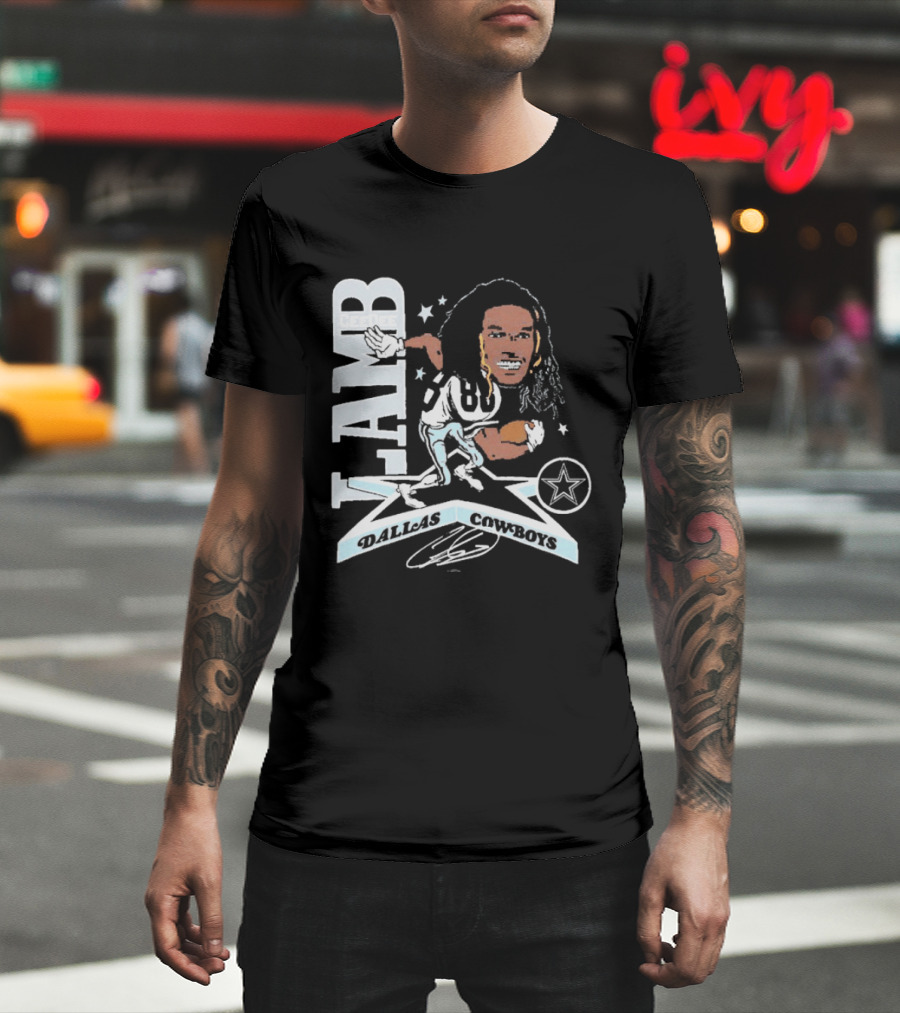 CeeDee Lamb Dallas Cowboys Star Caricature T-Shirt
