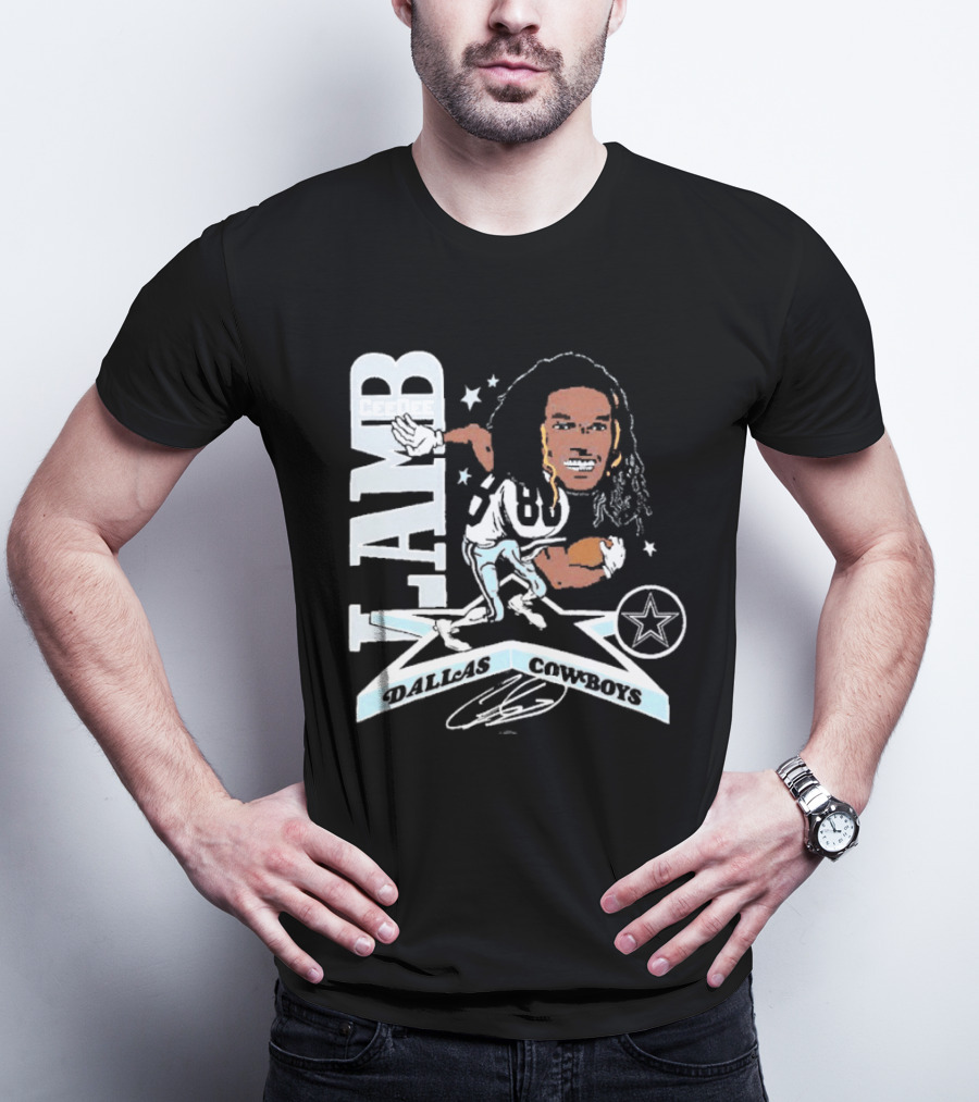 CeeDee Lamb Dallas Cowboys Star Caricature T-Shirt