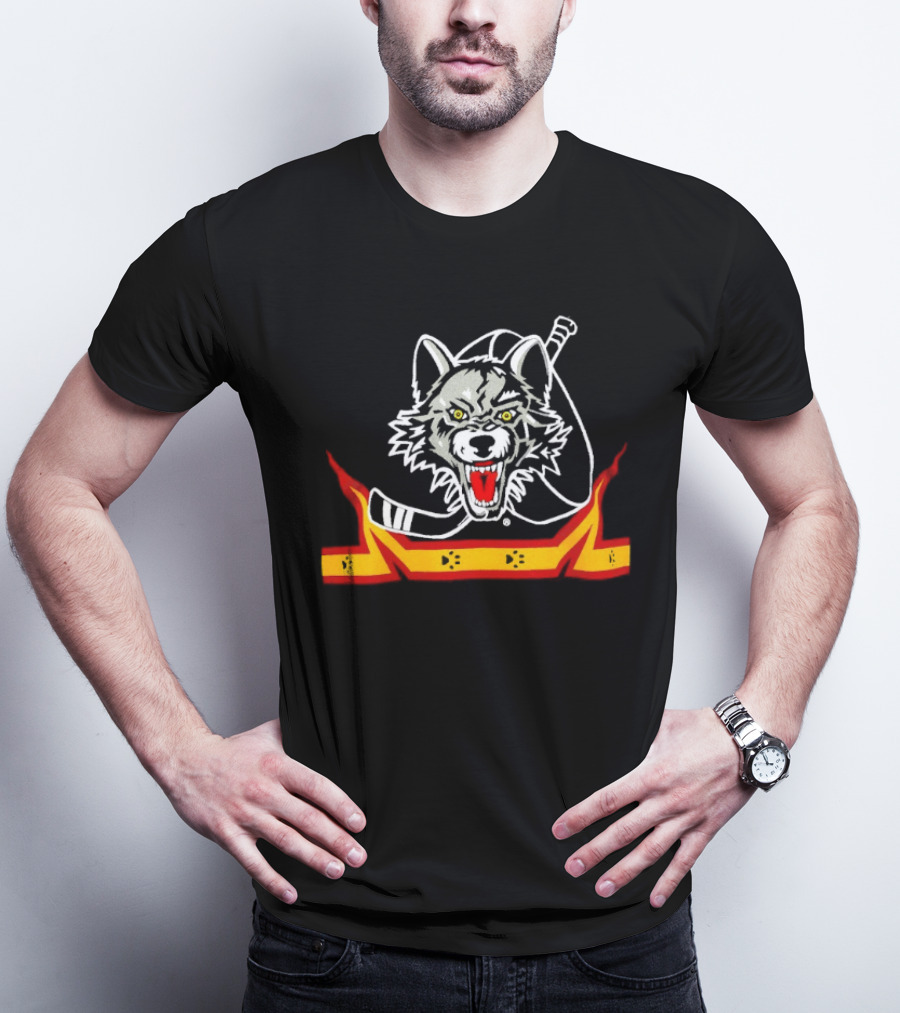 Chicago Wolves 2002 Throwback Hockey Wolfhead T-Shirt