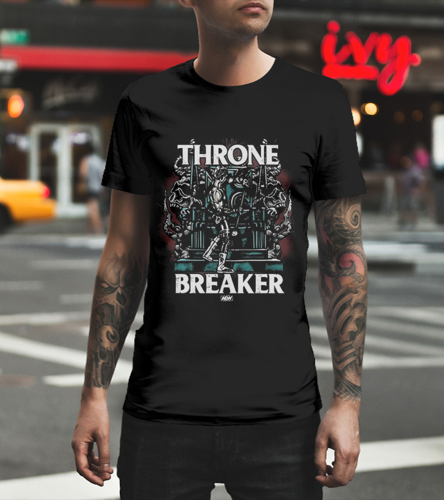Cody Rhodes Thronebreaker Wrestler Tribute Bold Text And Throne T-Shirt