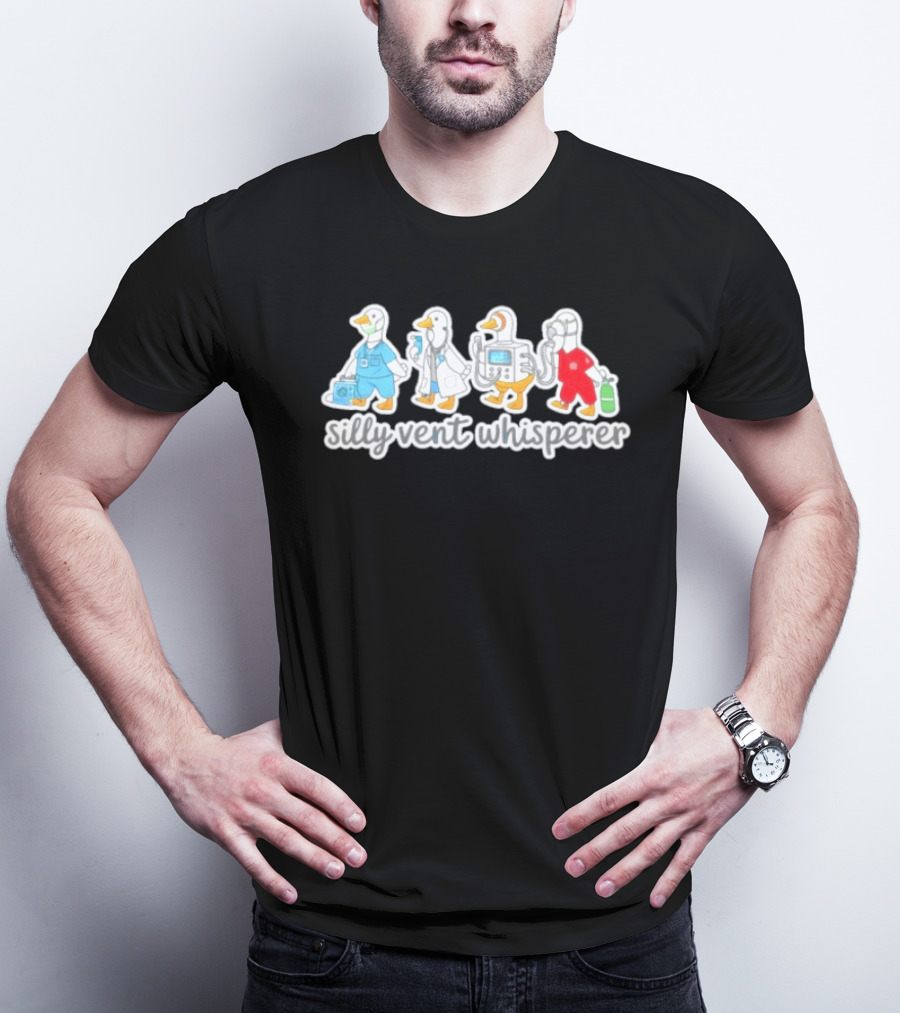 Silly Vent Whisperer Ducks In Medical Outfits T-Shirt