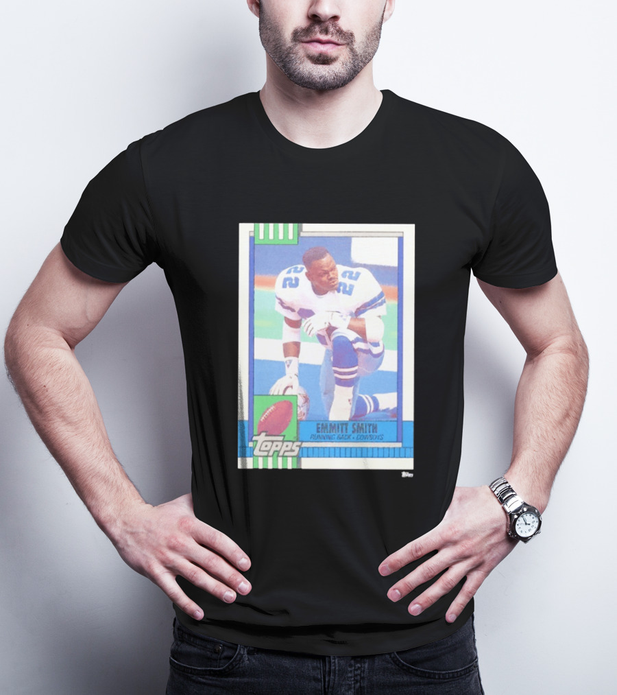Emmitt Smith Topps Trading Card Running Back Cowboys Football Player T-Shirt