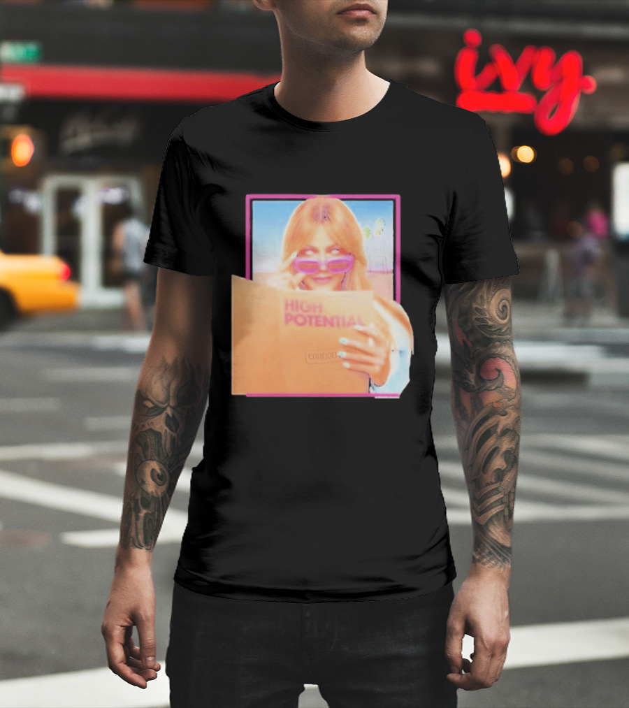 High Potential Confident Woman In Sunglasses Reading Document T-Shirt