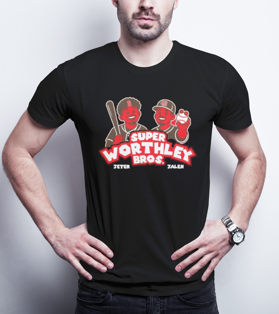 Super Worthley Bros Jeter Worthley Jalen Worthley Baseball Characters T-Shirt
