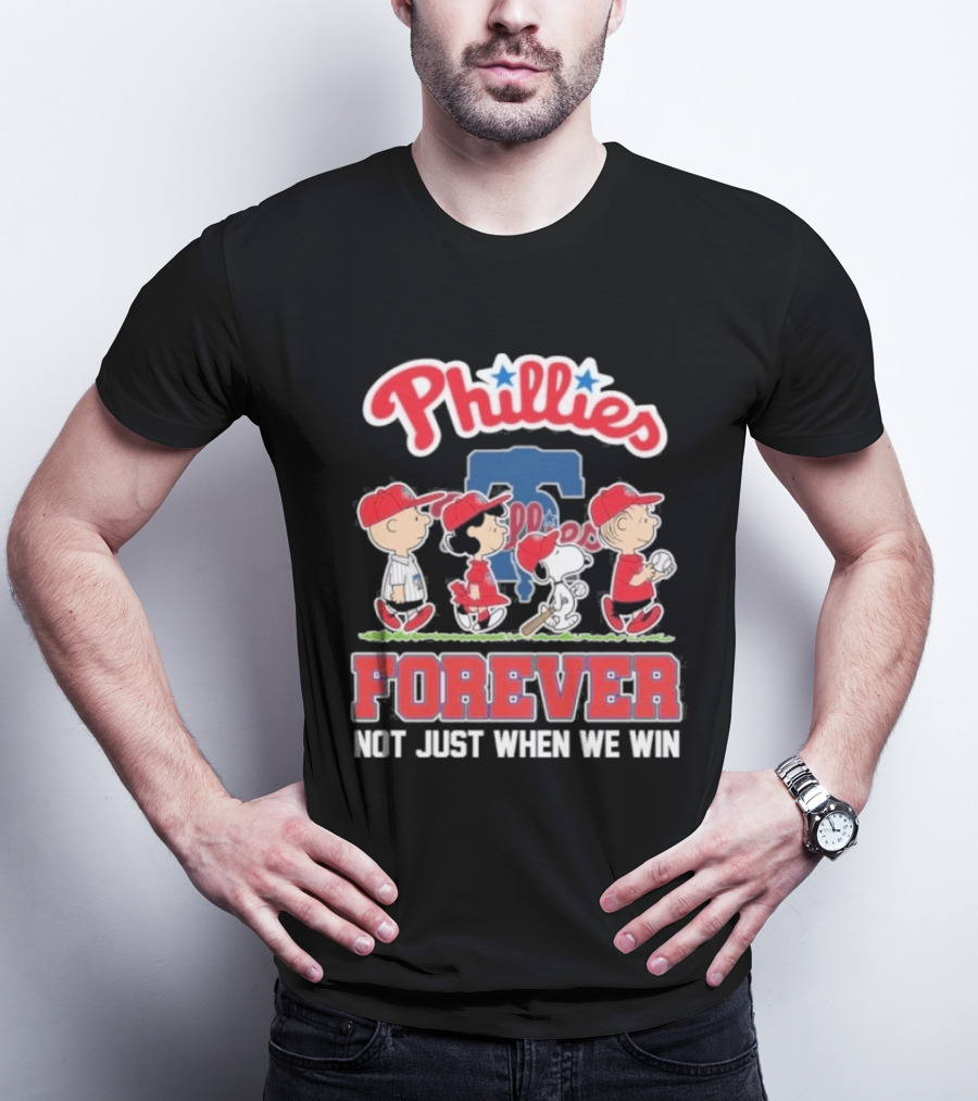 Philadelphia Phillies Peanuts Collaboration Abbey Road Forever Not Just When We Win T-Shirt