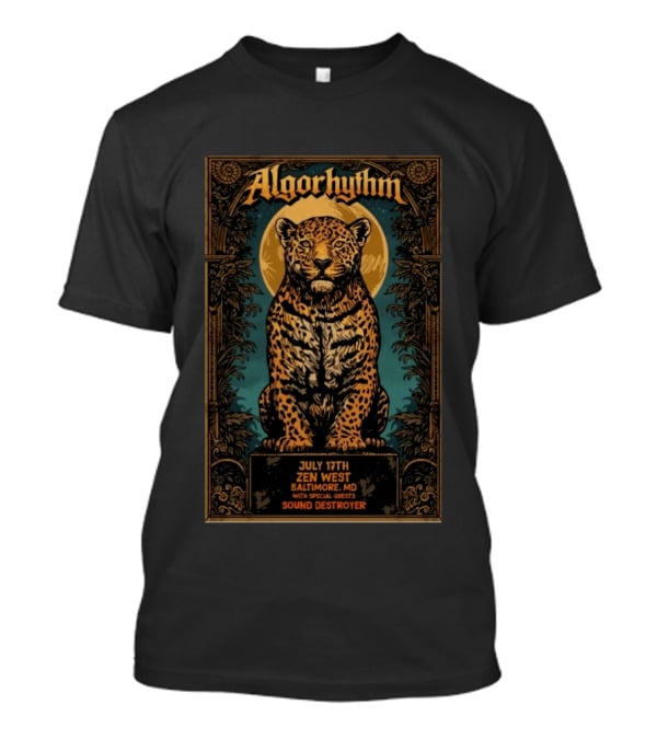 Algorhythm July 17th Zen West Baltimore MD Sound Destroyer Jaguar T-Shirt