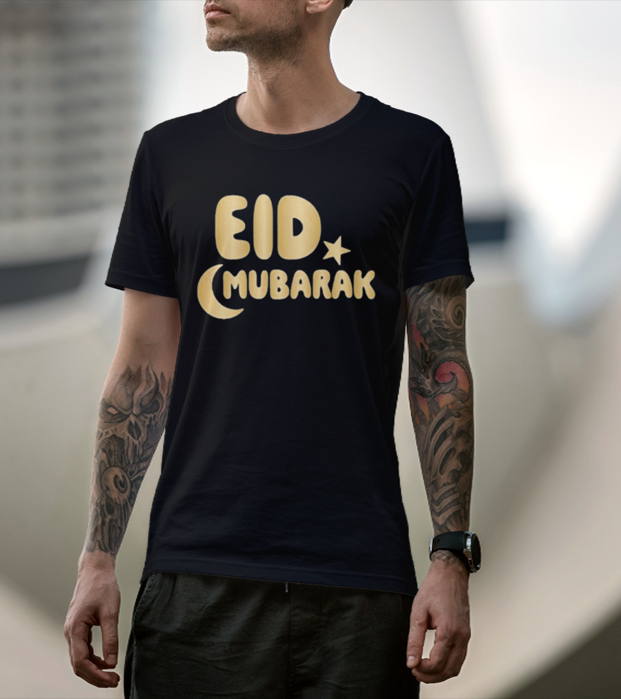 Eid Mubarak Crescent Moon And Star T-Shirt