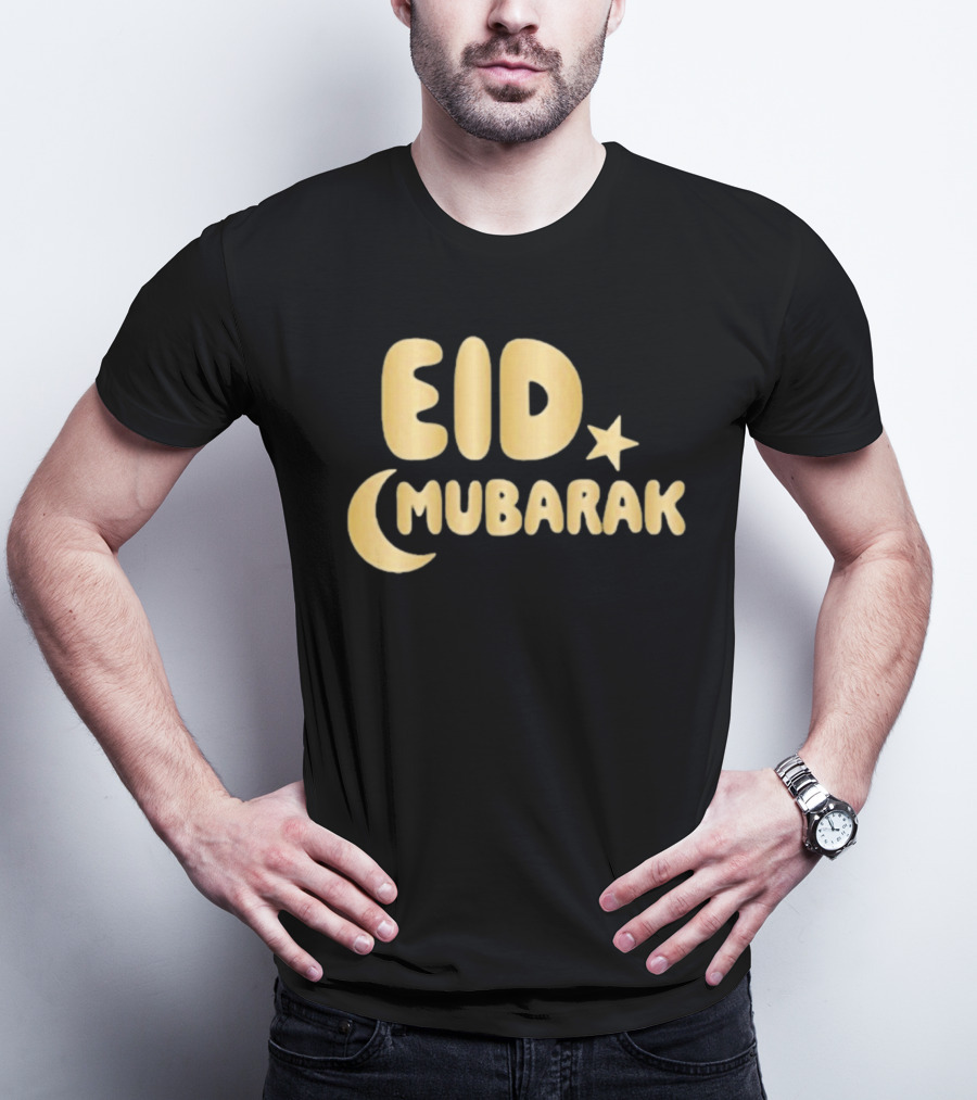 Eid Mubarak Crescent Moon And Star T-Shirt