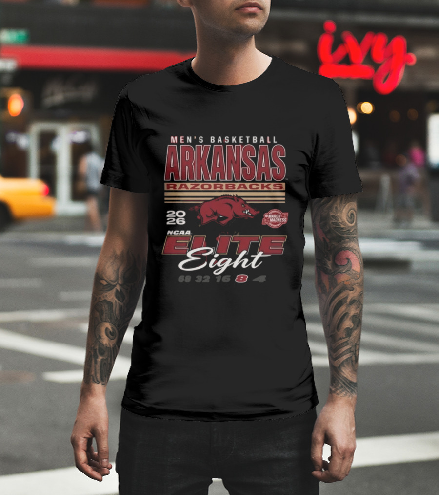 Arkansas Razorbacks Men's Basketball 2026 NCAA March Madness Elite Eight Bound T-Shirt
