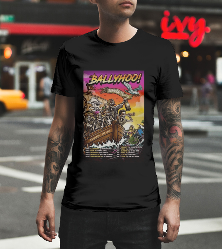 Ballyhoo European Tour 2026 Pirates Maryland Est 1995 T-Shirt