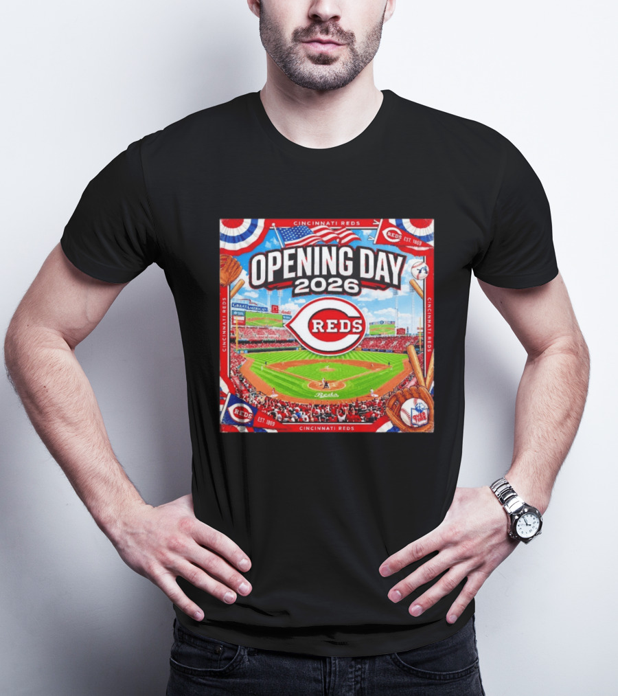 Cincinnati Reds Opening Day 2026 Great American Ball Park Baseball Celebration T-Shirt