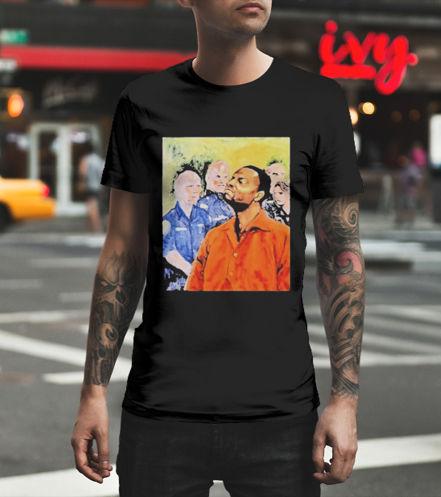 Rodney Hilton Jr Cloutfishing Artwork With Police Officers T-Shirt