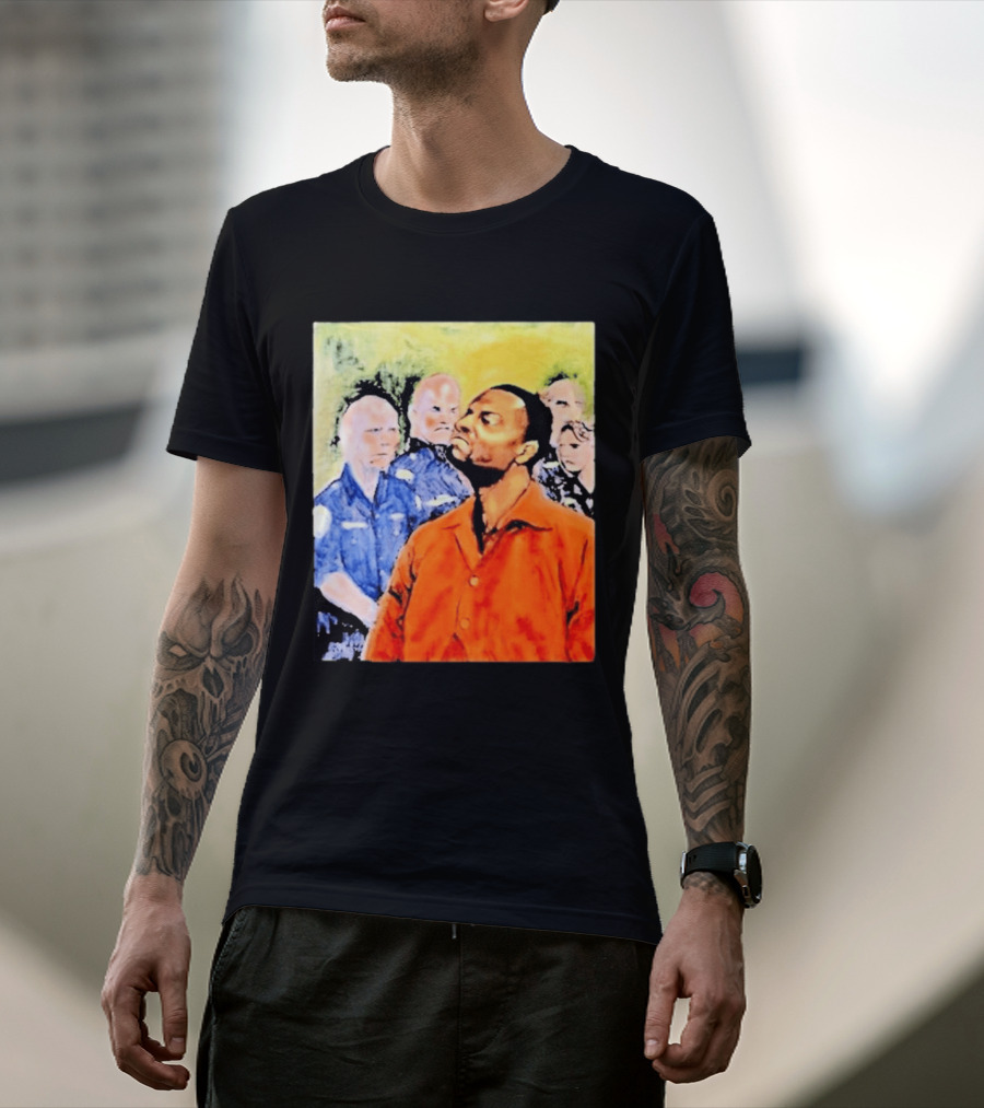 Rodney Hilton Jr Cloutfishing Artwork With Police Officers T-Shirt