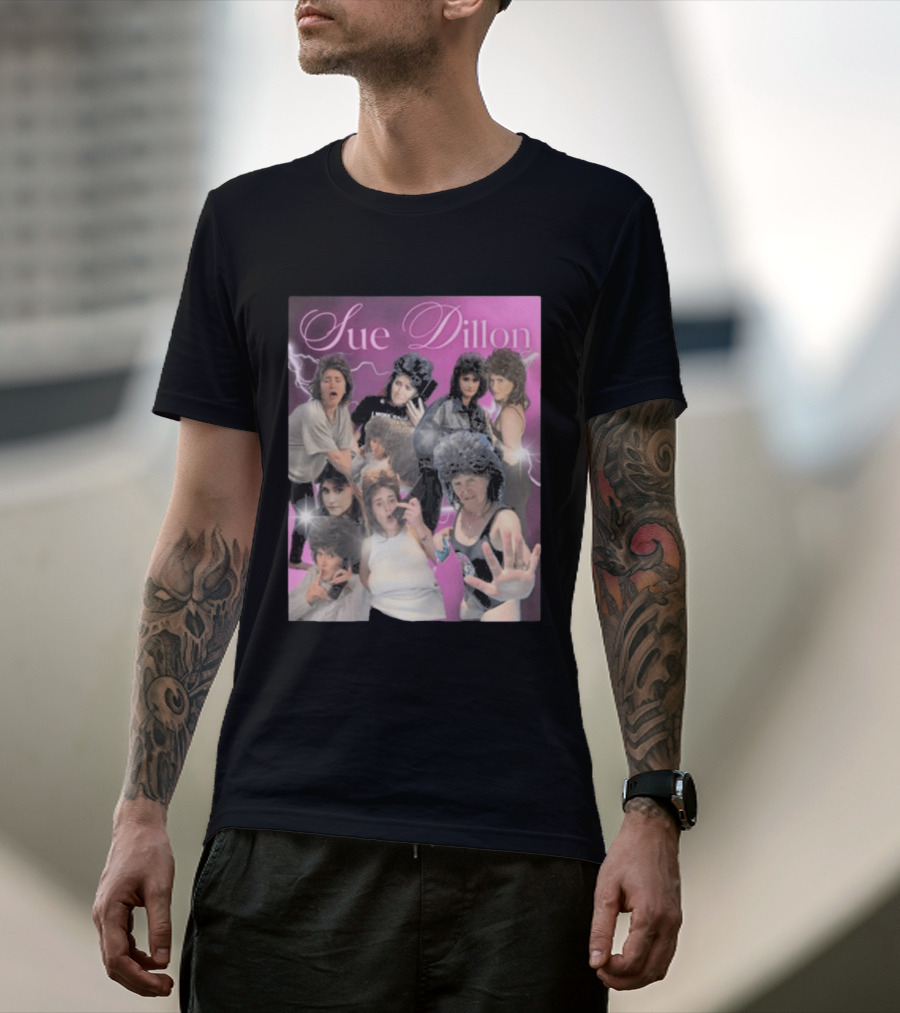 Sue Dillon Collage Vintage Aesthetic 80s Look T-Shirt