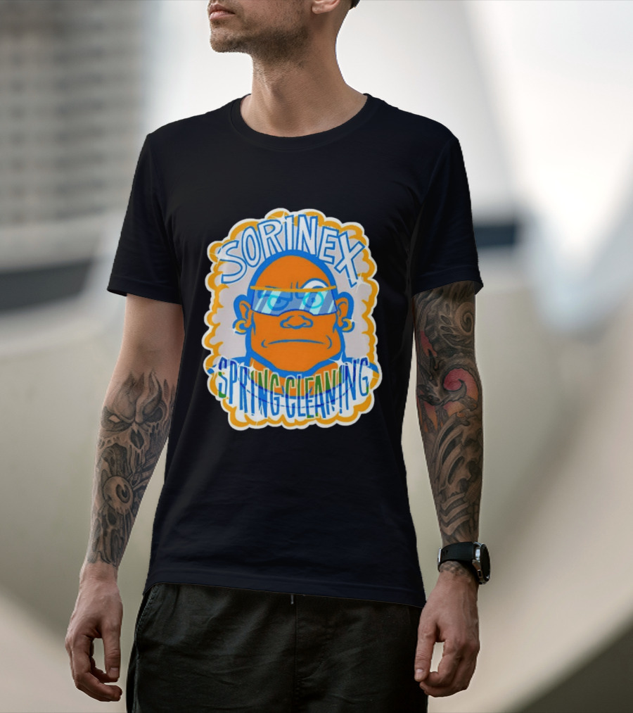 Sorinex Spring Cleaning Blue Orange Bold Character Head T-Shirt